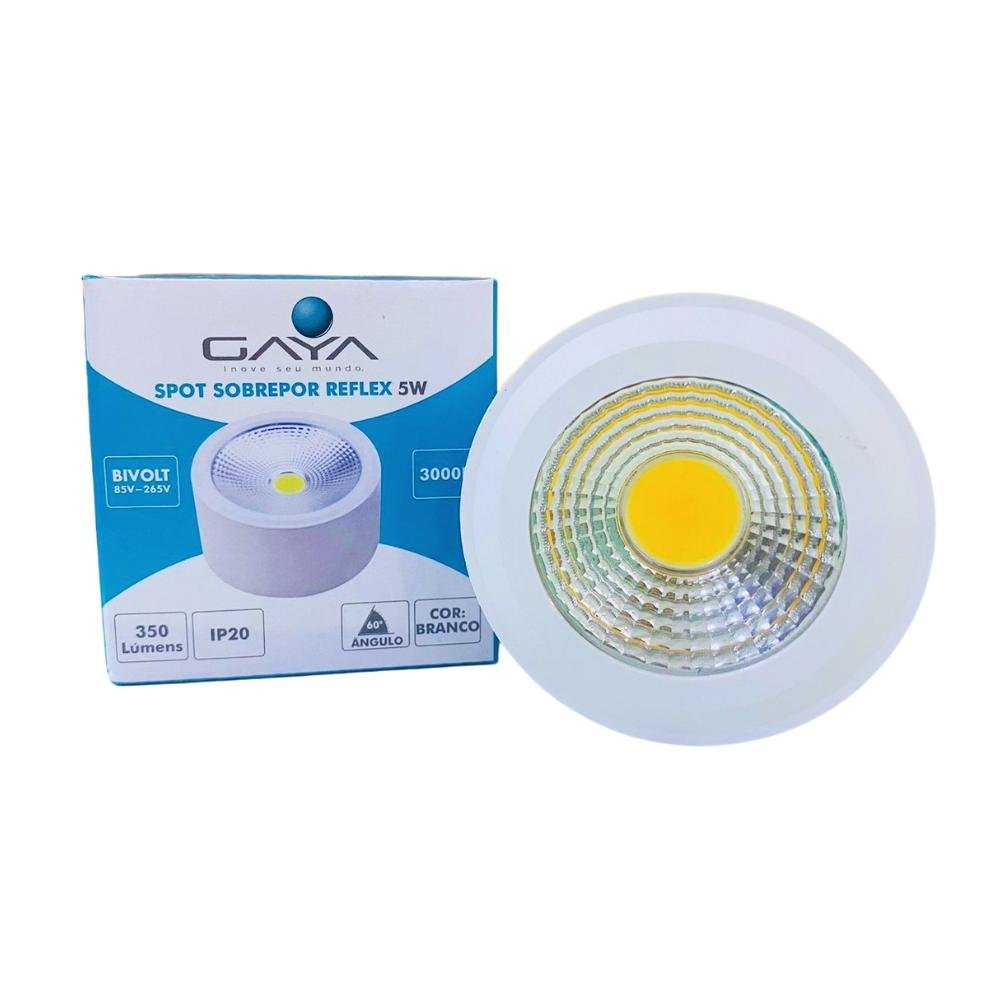 Luminária Spot Sobrepor Reflex 5w Branco Quente 3000k | MadeiraMadeira