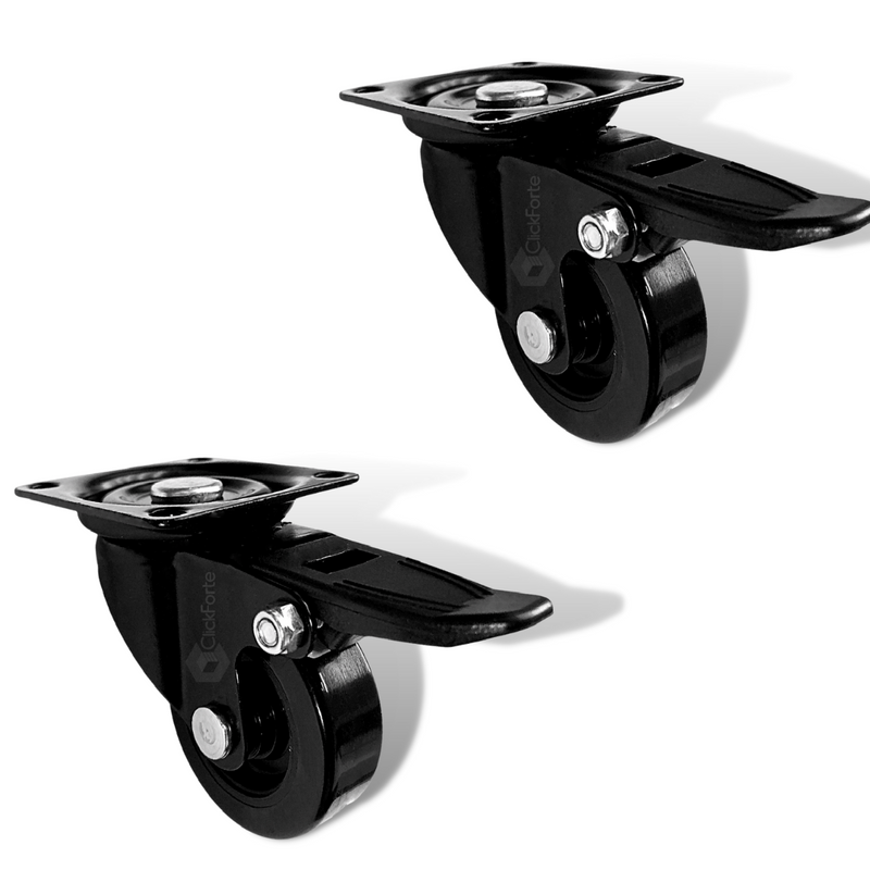 Rodizio Giratório Roda Borracha Anti-risco Industrial 2C/ Trava + 2 ...