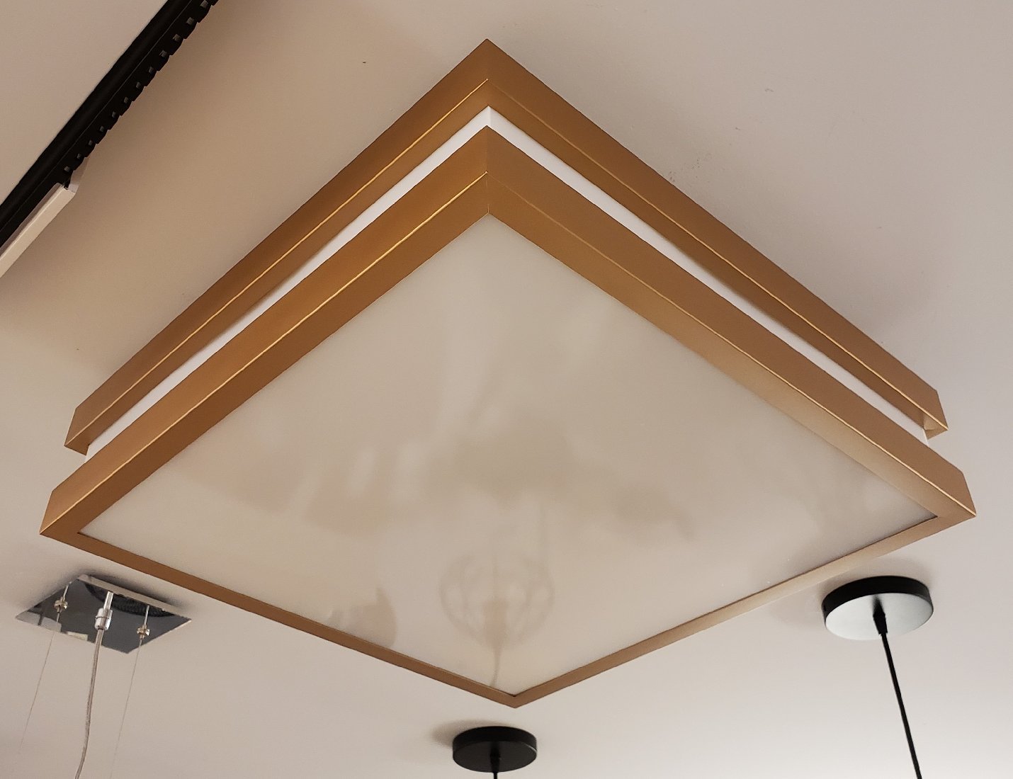 Plafon Moderno Modular 50cm Cobre Para Sala Mesa Cozinha Quarto ...