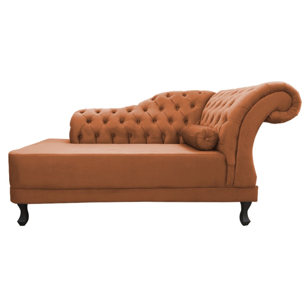 Divã Chaise Vani Recepção 1,80 Suede Telha Sala, Consultório, Clínica ...