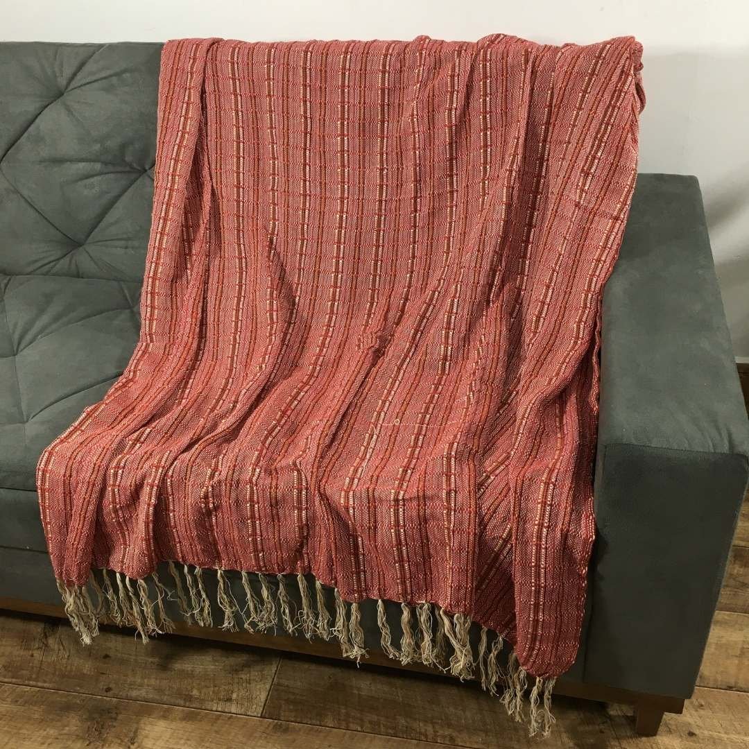 Manta para Sofá Isabela 1,40m x 1,80m Mescla Vermelho CIA E ARTE 33124 ...