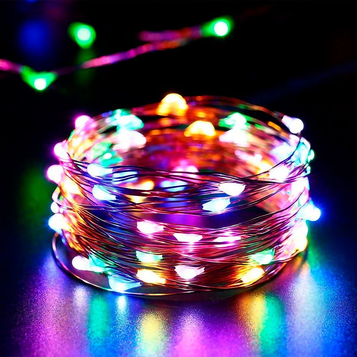 Fio de Fada Leds Colorido 100 Lâmpadas Musical Natal 10m Usb ...