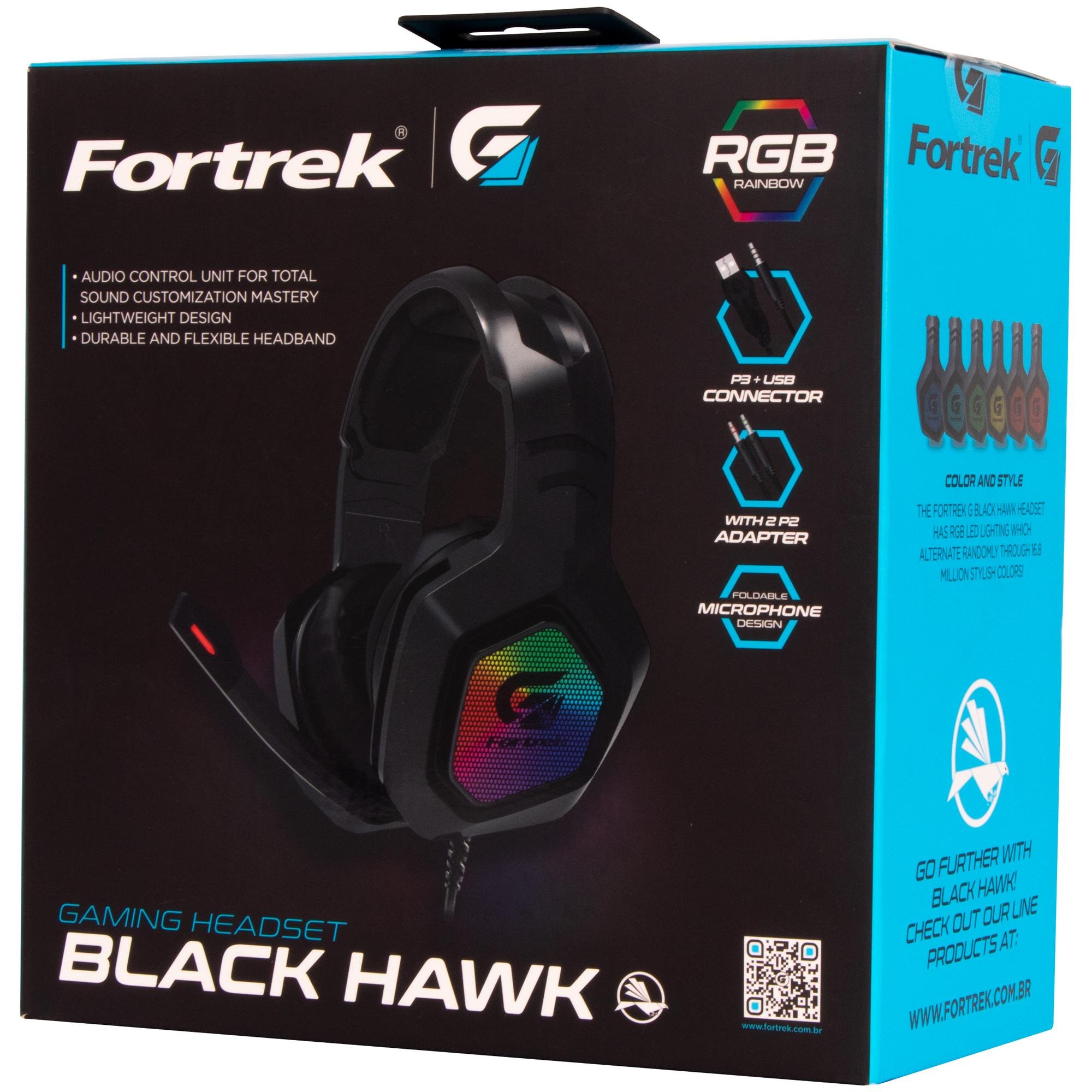 Mouse Gamer RGB M5 USB Fortrek + Headset Black Hawk Fortrek ...