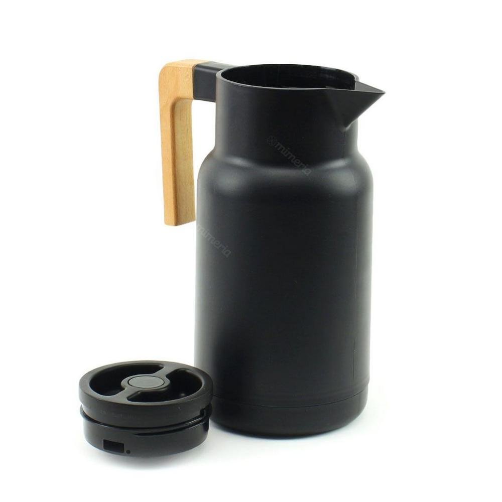 Garrafa Térmica Wood Fashion Preta 1 Litro | MadeiraMadeira