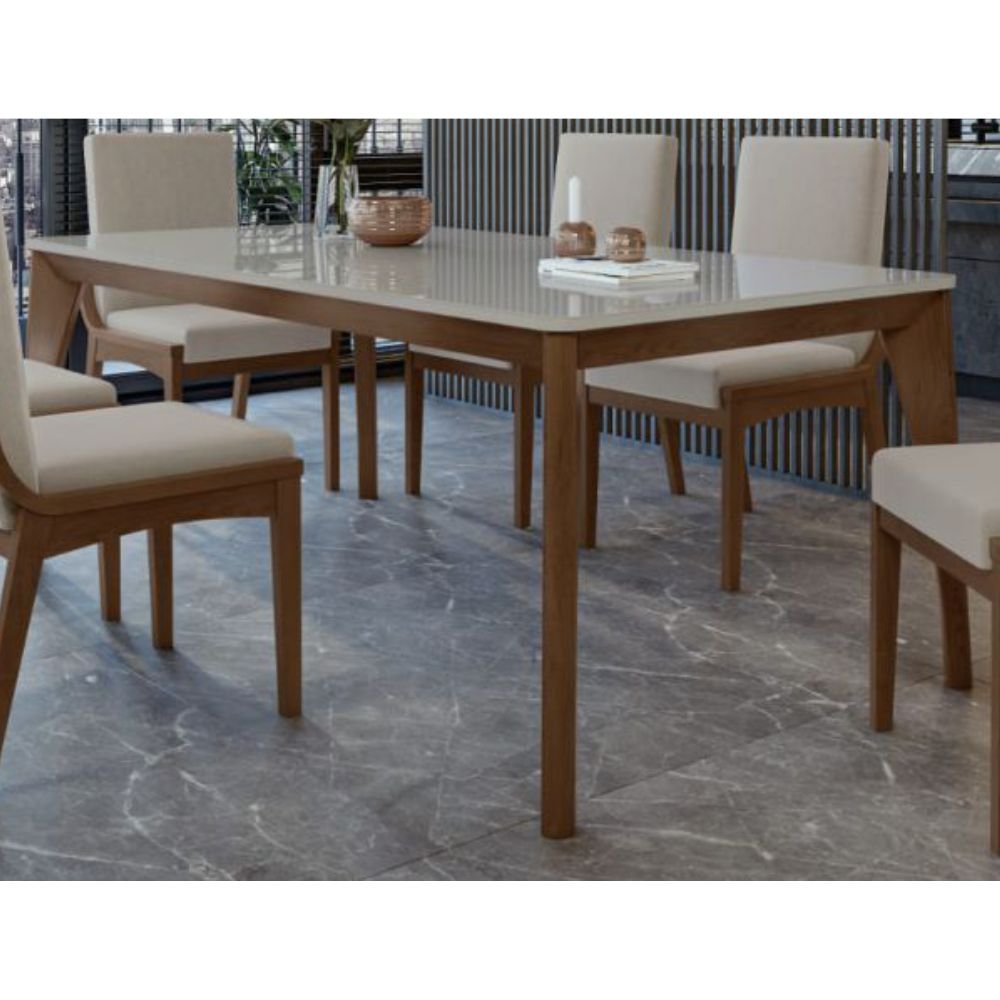 Conjunto Sala de Jantar Veneza 1,60m com 06 Cadeiras Alice Móveis ...