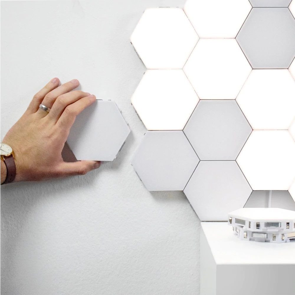 Luminaria De Parede Modular Com Luzes Led Rgb Hexagonal 757 Luuk Young ...