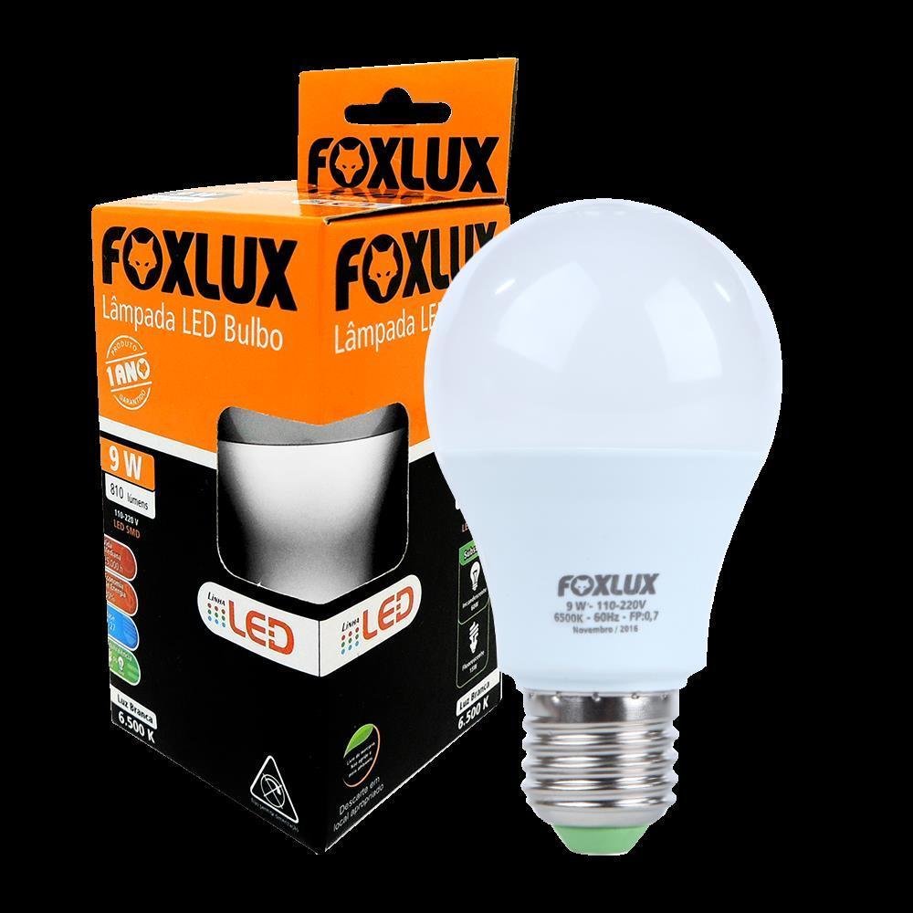 Kit com 6 Lâmpadas LED Bulbo 9W 6500K Luz Branca Bivolt – Foxlux | MadeiraMadeira