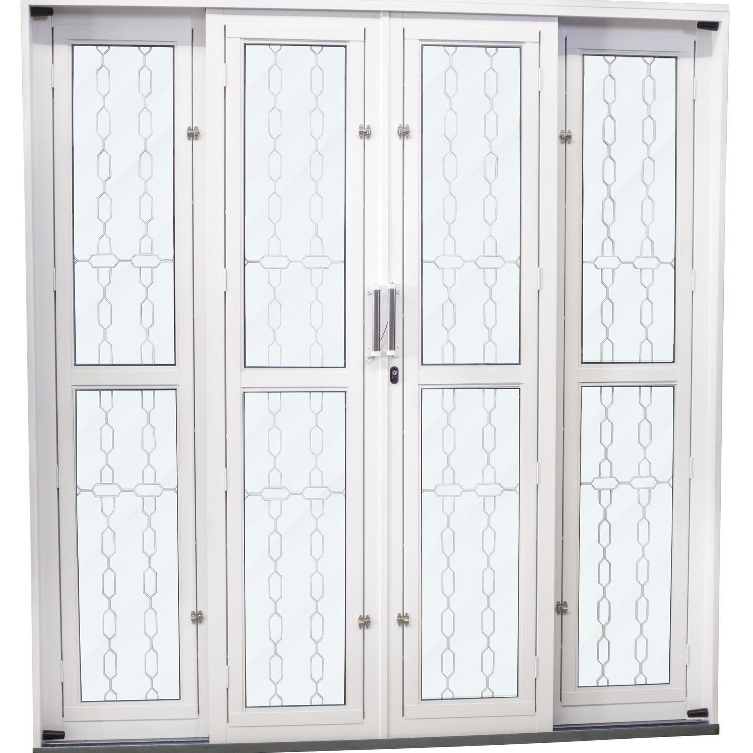 Porta de Correr de Aço 215x200cm Pantografica Grade Elo Ideal Crv ...