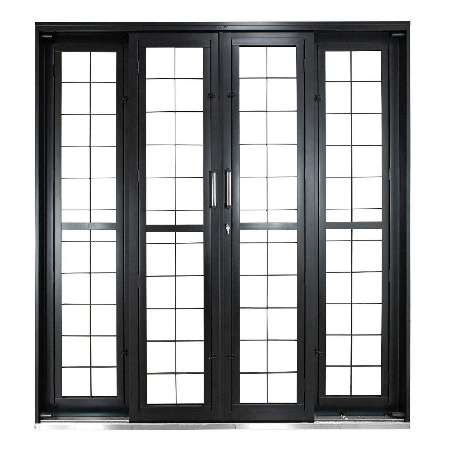 Porta de Correr de Aço 215x200cm Pantografica Grade Quadrada Ideal Crv ...