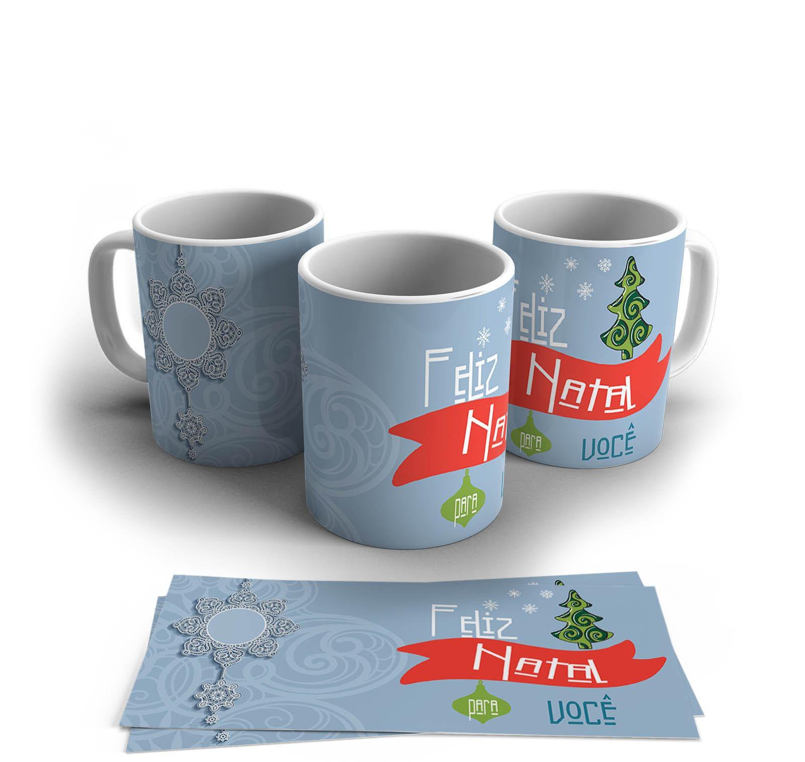 Caneca Personalizada De Natal Com Árvores Natalinas - 4770 | MadeiraMadeira