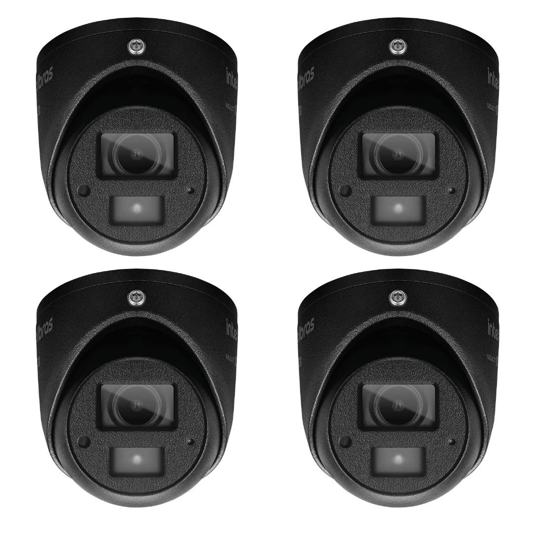 Kit 4 Câmeras Intelbras VHD 3220 Mini Dome Black c/ Mic e IR ...