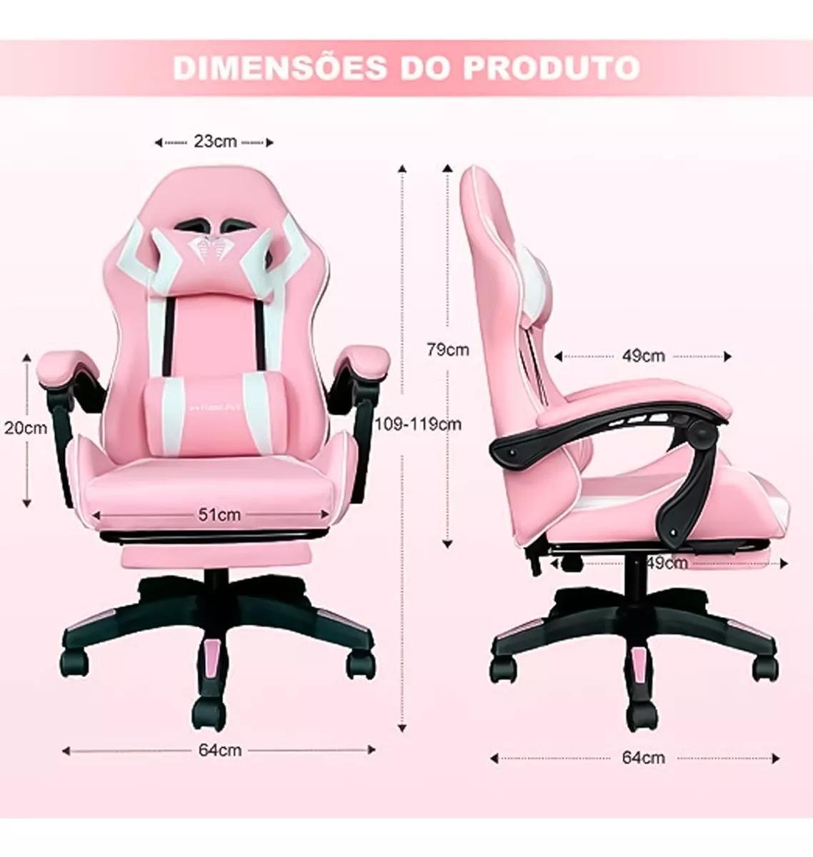 Cadeira Gamer Ergonômica Escritório Python Fly X12 Pro Rosa | MadeiraMadeira