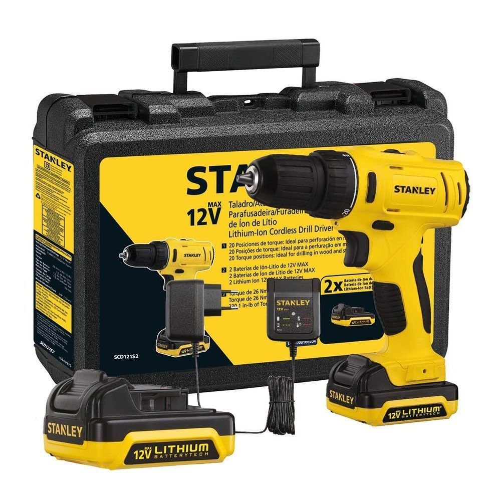 Parafusadeira/furadeira Stanley 12v Bivolt sem Fio com 2 Baterias e ...