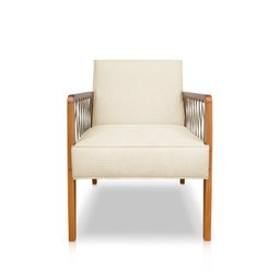 Poltrona para Sala de Estar em Linho Ely | MadeiraMadeira