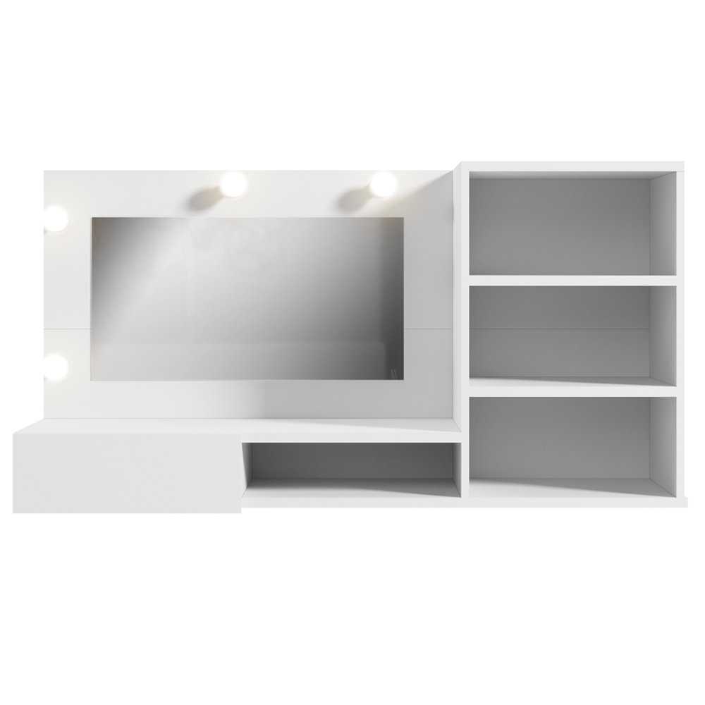 Penteadeira Camarim Suspensa com LED e Espelho Manuela Branco Domm ...