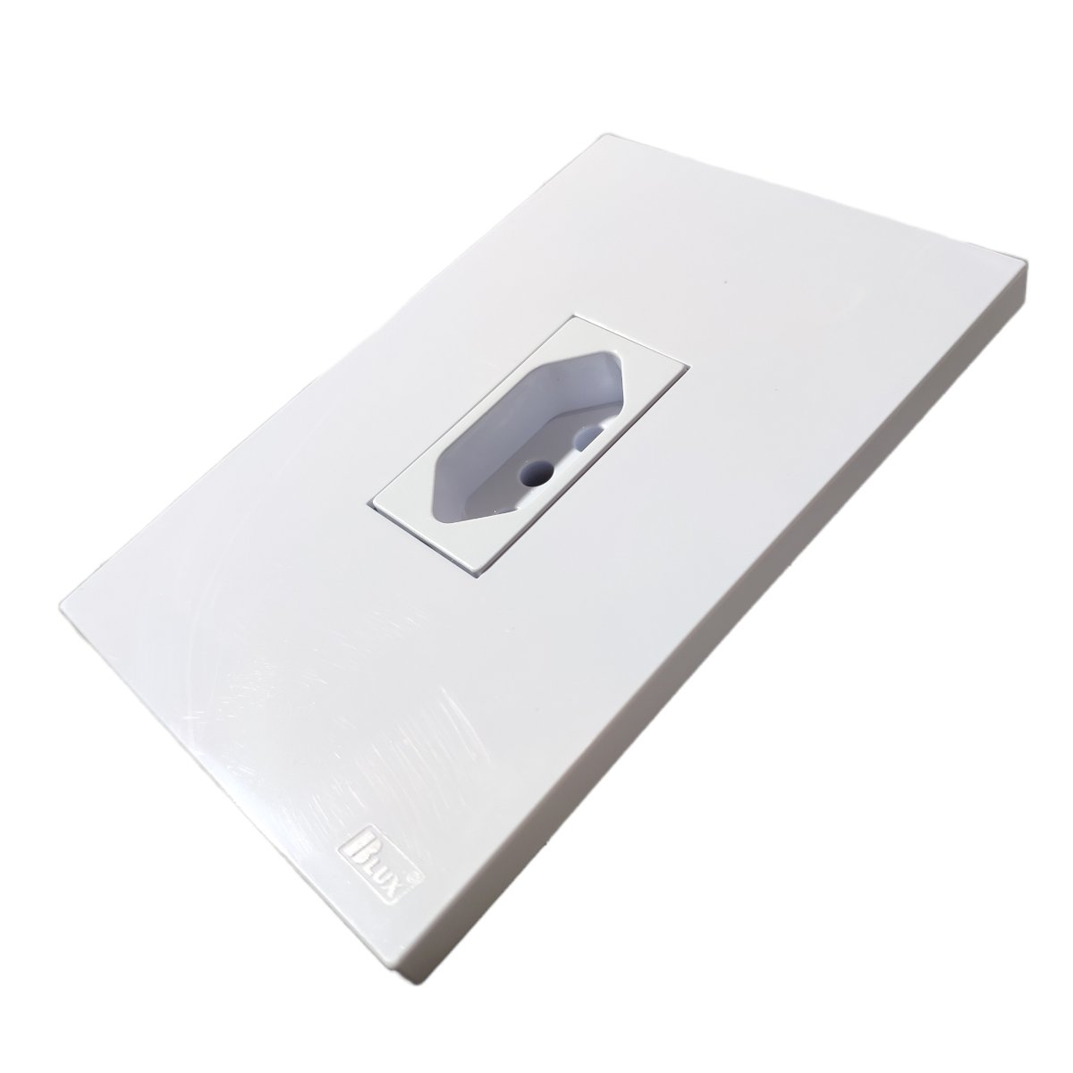 Tomada Simples Vertical 20A 250V 4x2 Blux Recta Branco Gloss ...