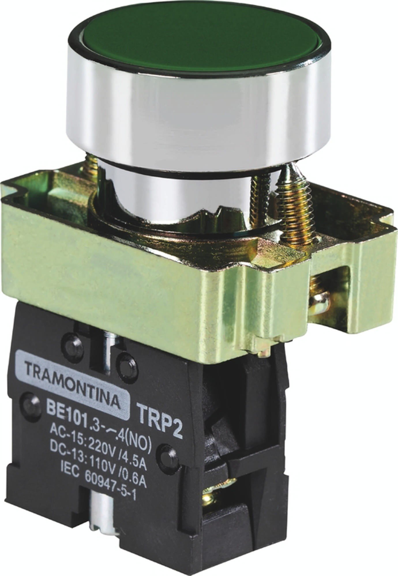 Botão de Impulso Tramontina TRP2-BA31 1NA Verde com Base de Metal ...