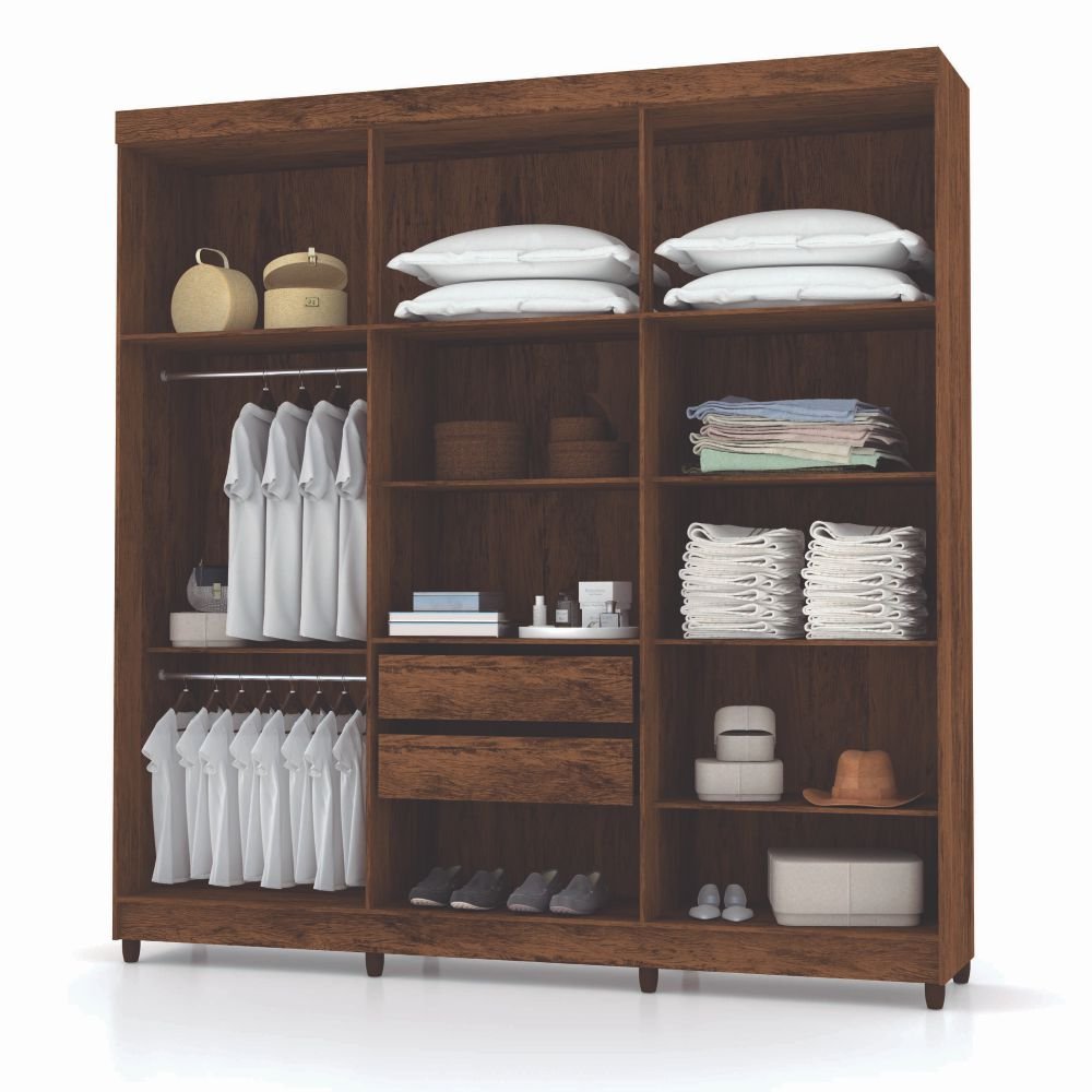 Guarda Roupa Casal 6 Portas com Espelho Elegance 1003780 Imbuia Rustico ...
