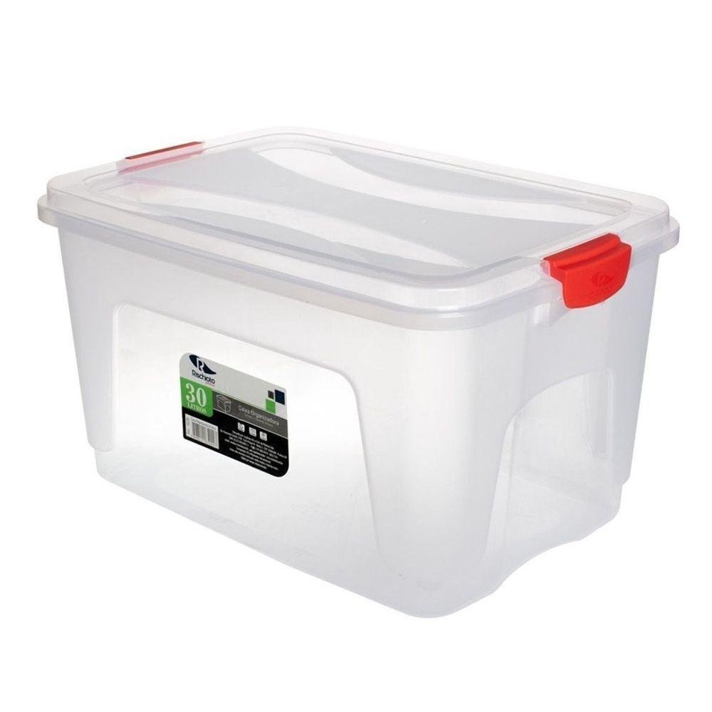 Caixa Organizadora Grande com Tampa Transparente 30 Litros | MadeiraMadeira