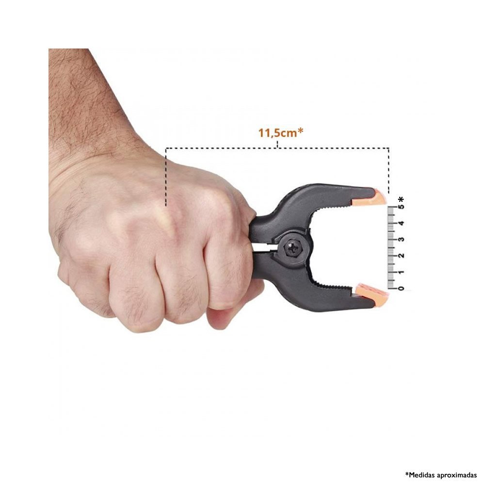 Kit 4 Grampo Prendedor Fundo Fotográfico Marcenaria Artesanato Tamanho ...