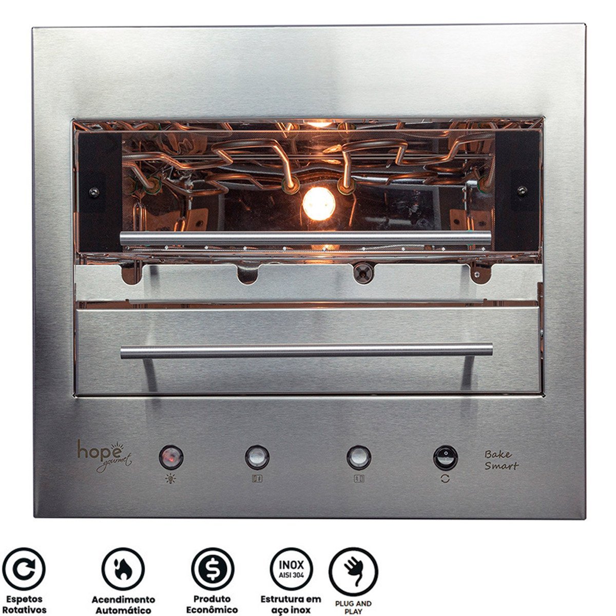 Churrasqueira Elétrica de Bancada 4 Espetos Bake Smart - Hope Gourmet ...