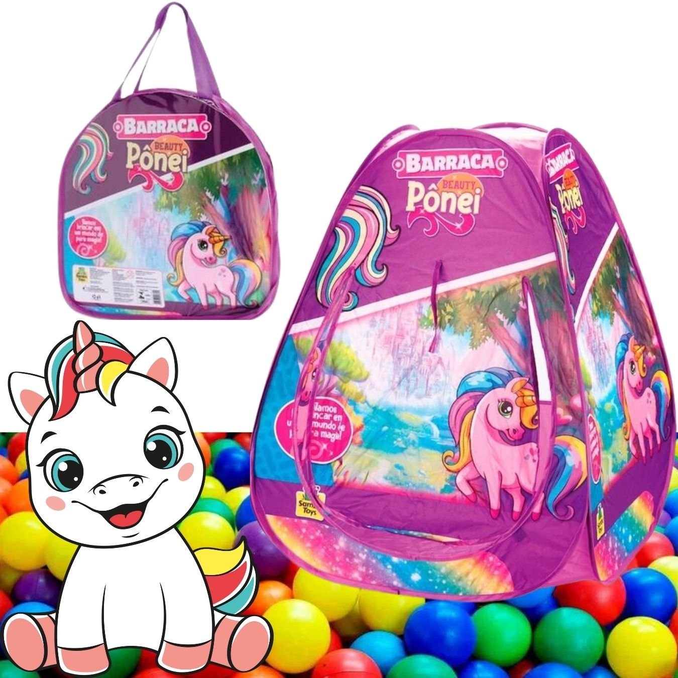 Barraca infantil Para Transporte Ponei Rosa | MadeiraMadeira