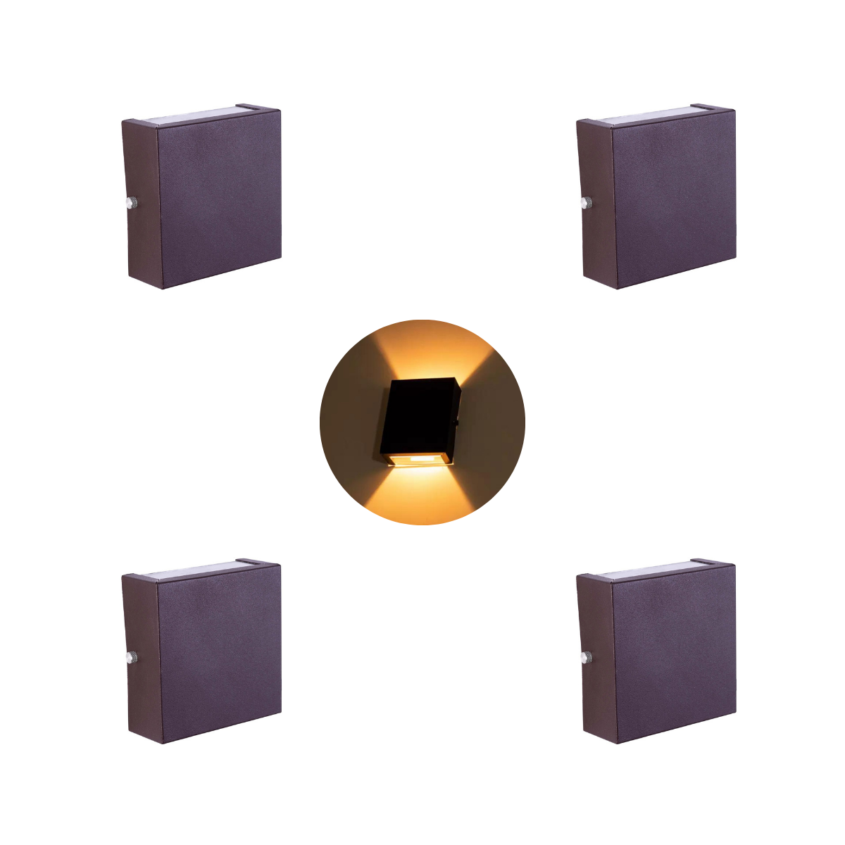 Kit 4 Arandelas Slim 2 Focos Interna/externa em Alumínio G9 Mf143 Marrom | MadeiraMadeira