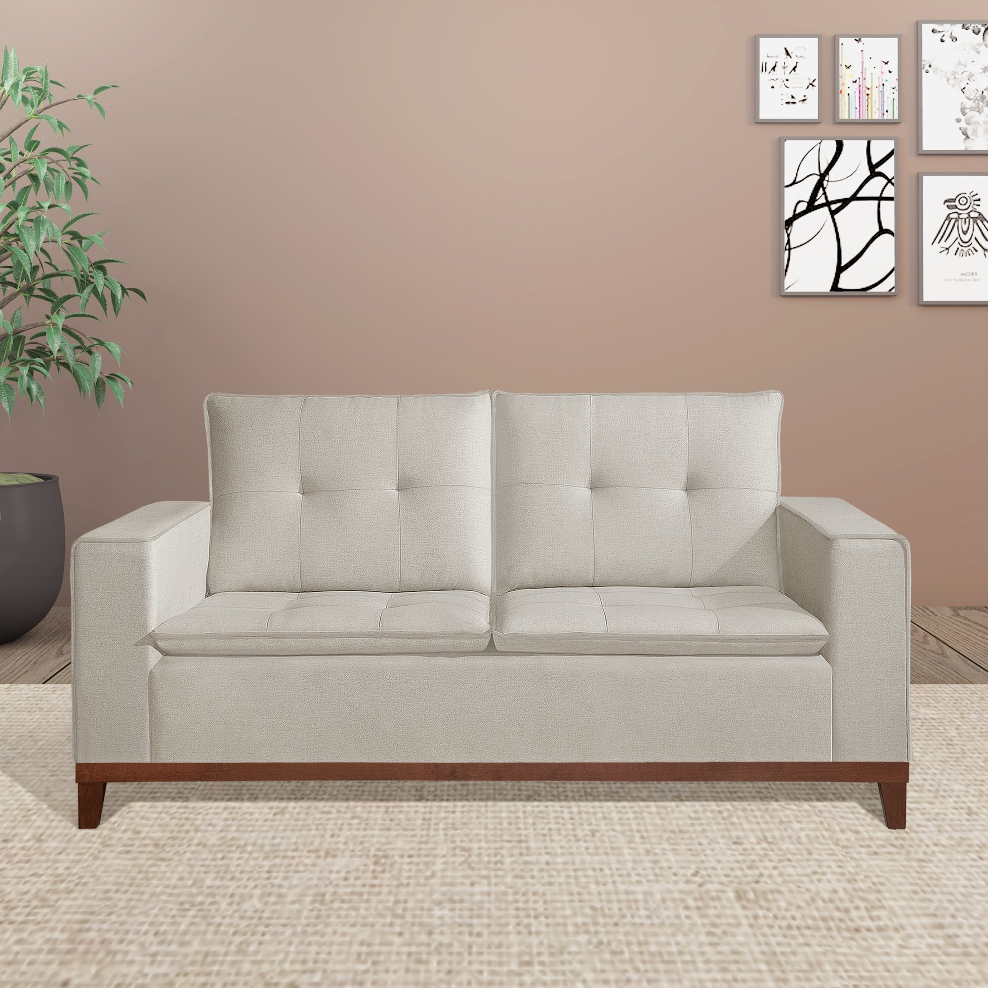 Sofá Living 2 Lugares 160cm Prestige Espresso Móveis | MadeiraMadeira