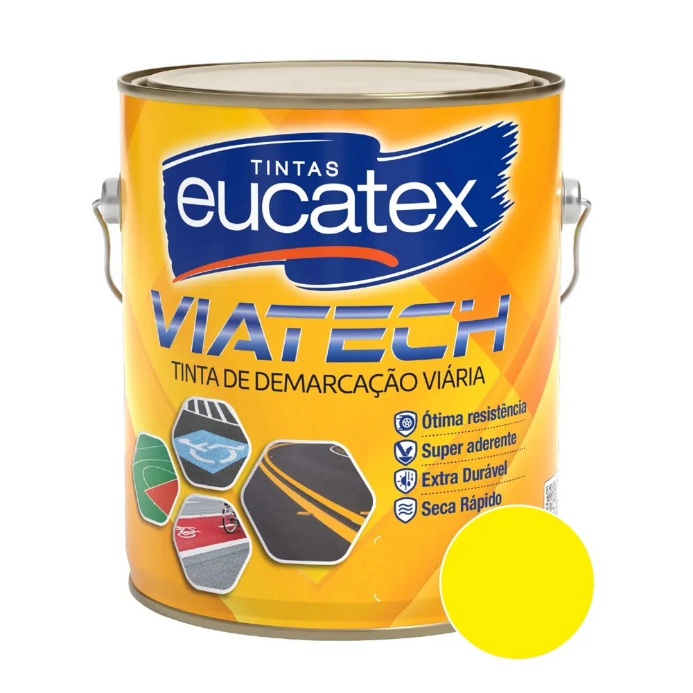 Tinta Piso Demarcação Emborrachada Amarelo Eucatex 3,6 Lt | MadeiraMadeira