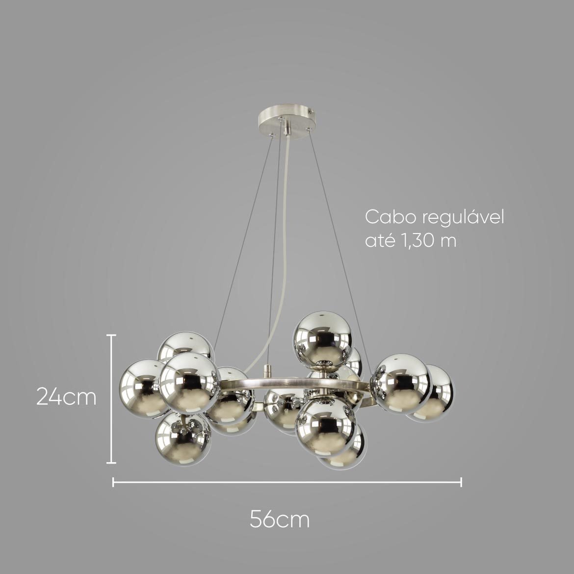 Pendente Halo Nickel JO004NK Globos Bella + 15 LED G9 BF ST2239 ...