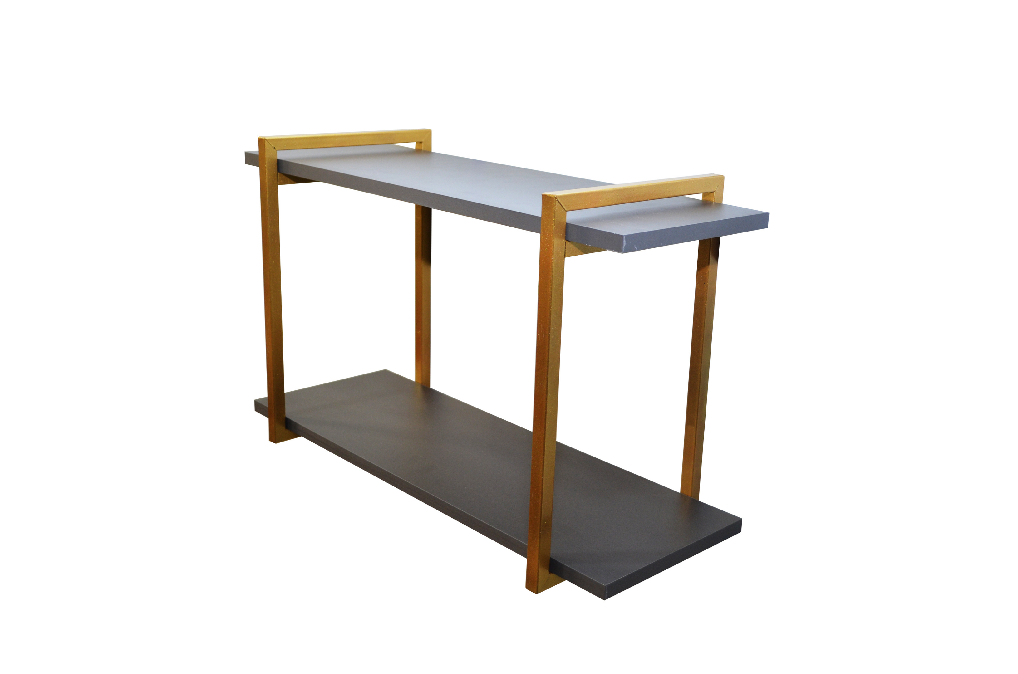 Nicho DUPLO metalon 70X20 CINZA ESCURO/DOURADO METALICO 02 | MadeiraMadeira