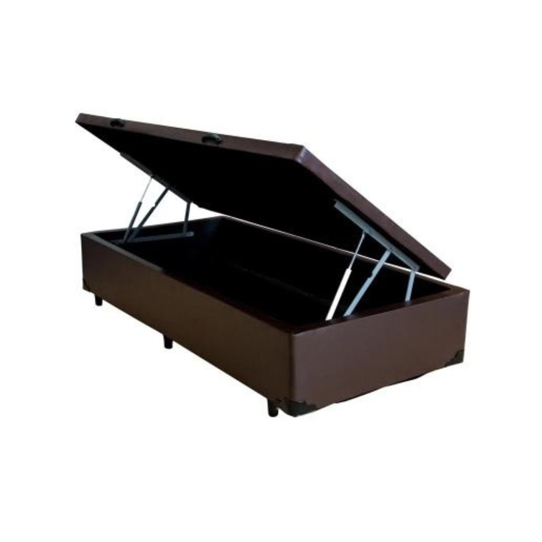 Box Baú Solteiro 0,88x1,88 Conceito Marrom - Linho | MadeiraMadeira