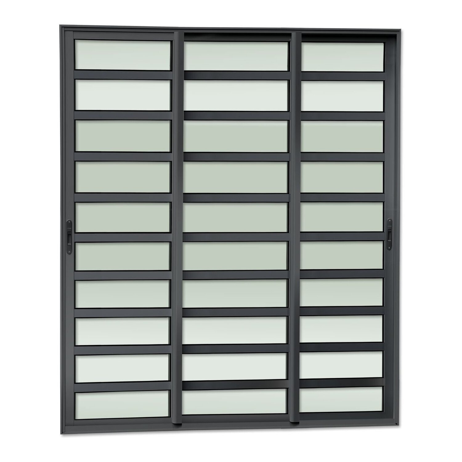 Porta de Correr com Travessas 3 Folhas Moveis Sequenciais 210 X 150 ...