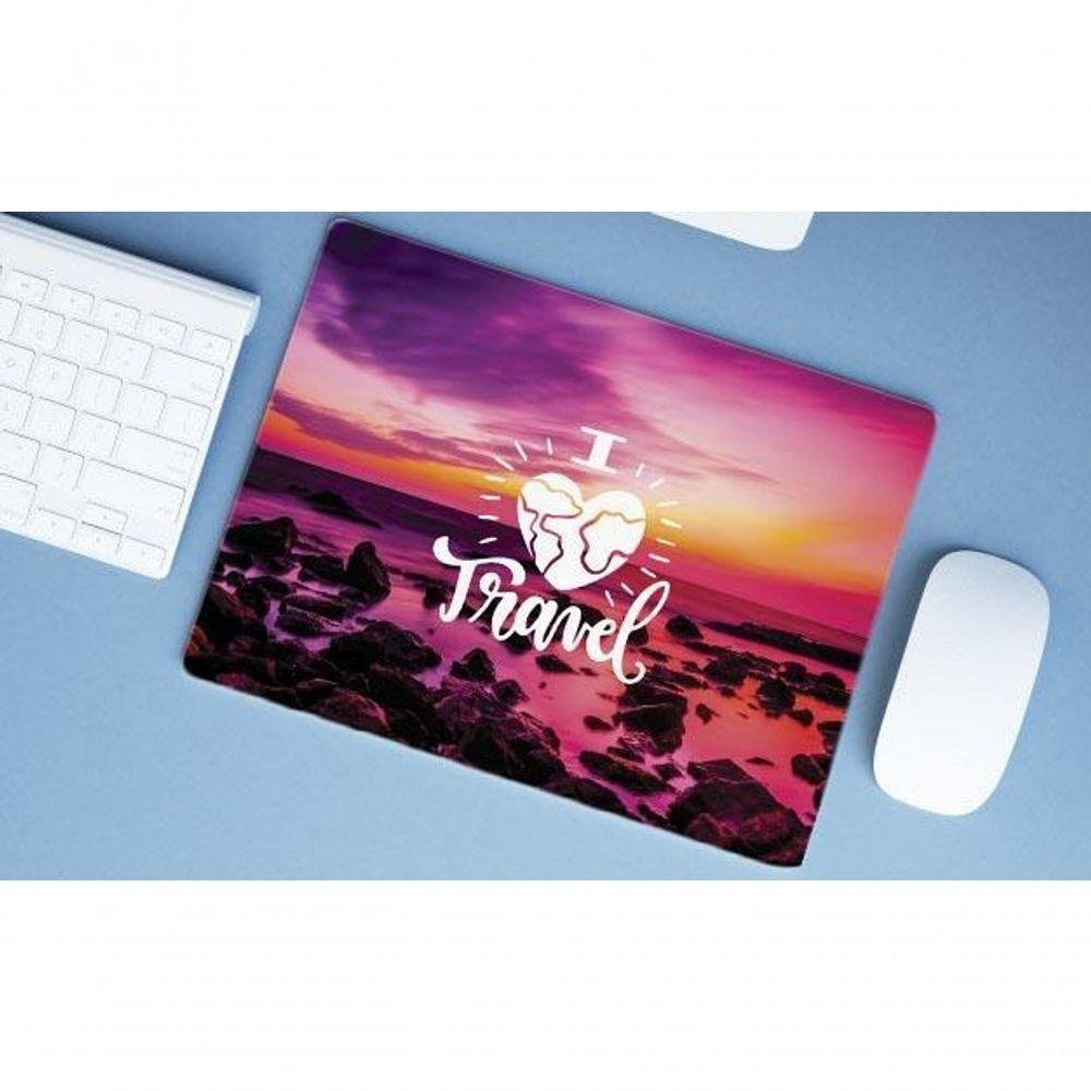 Mouse Pad Emborrachado I Love Travel | MadeiraMadeira
