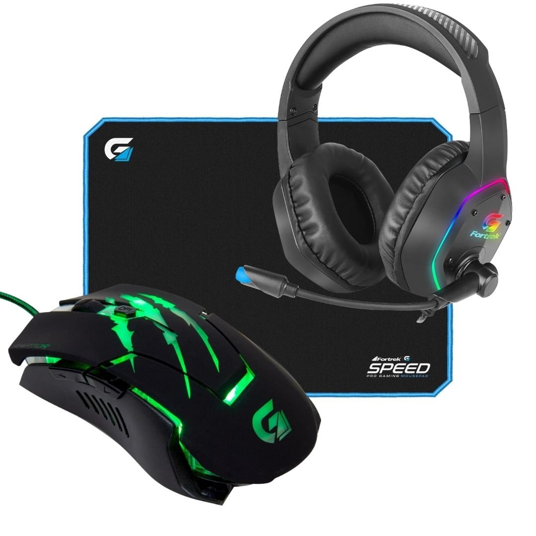 Mouse Raptor Fortrek + Mouse Pad Speed 320x240mm Fortrek + Headset ...