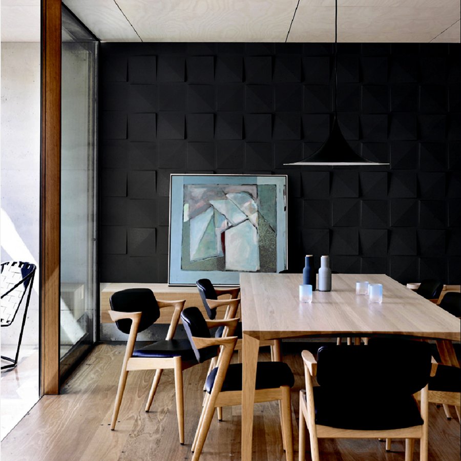 KIT 44 Placas 3D PVC Preto Decoração Revestimento PREMIUM de Parede e ...