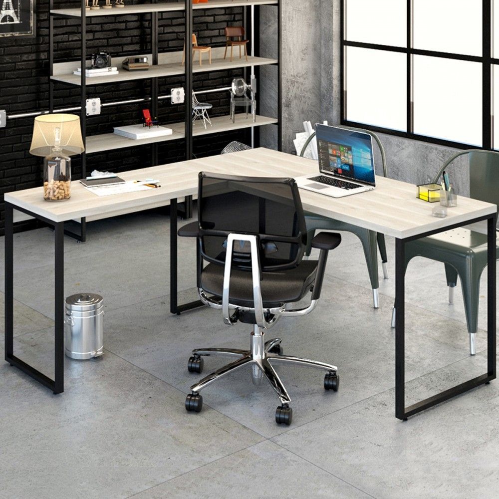 Mesa para Escritório de Canto em L Win Snow - Pnr Móveis | MadeiraMadeira