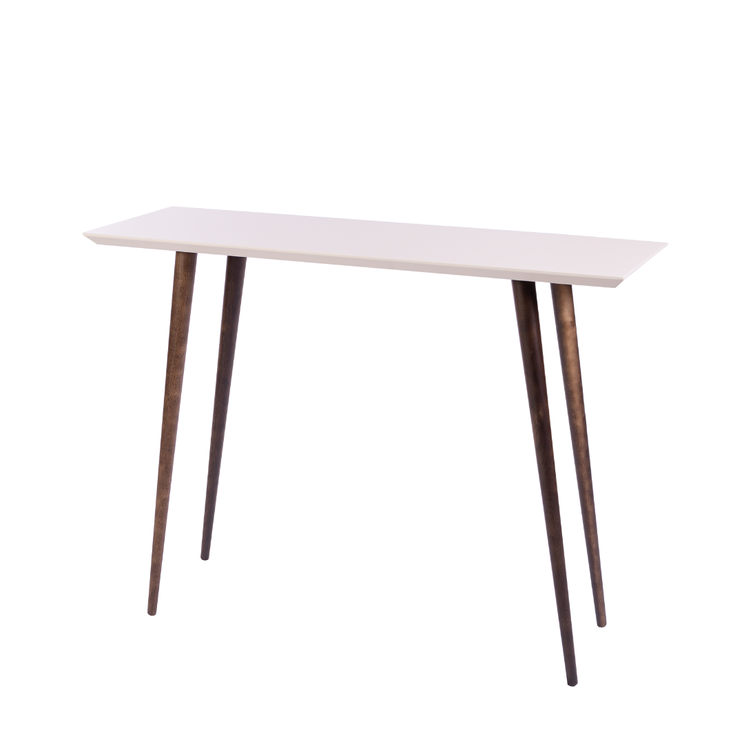 Mesa Lateral Retangular Alta Aparador com Pés de Madeira Maciça Nobre ...