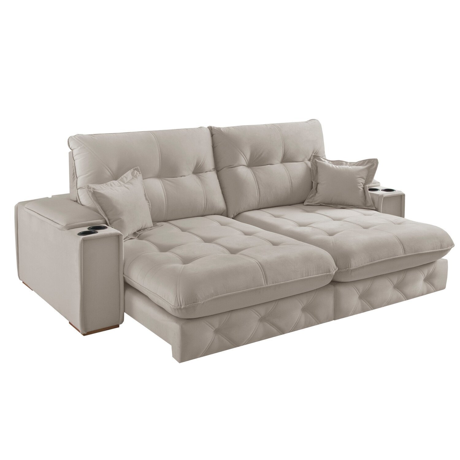 Sofá Retrátil Reclinável com Porta Copos 190cm Istambul Yescasa ...