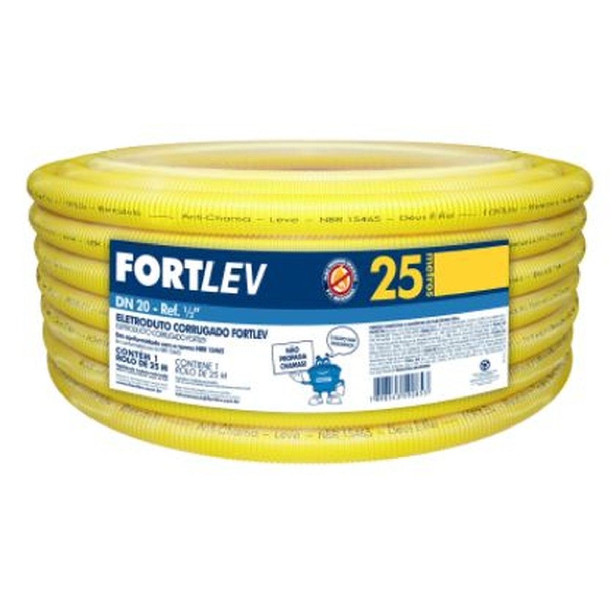 Eletroduto Conduite Corrugado 20mm ou 1/2'' X 25 Metros Amarelo Pvc ...