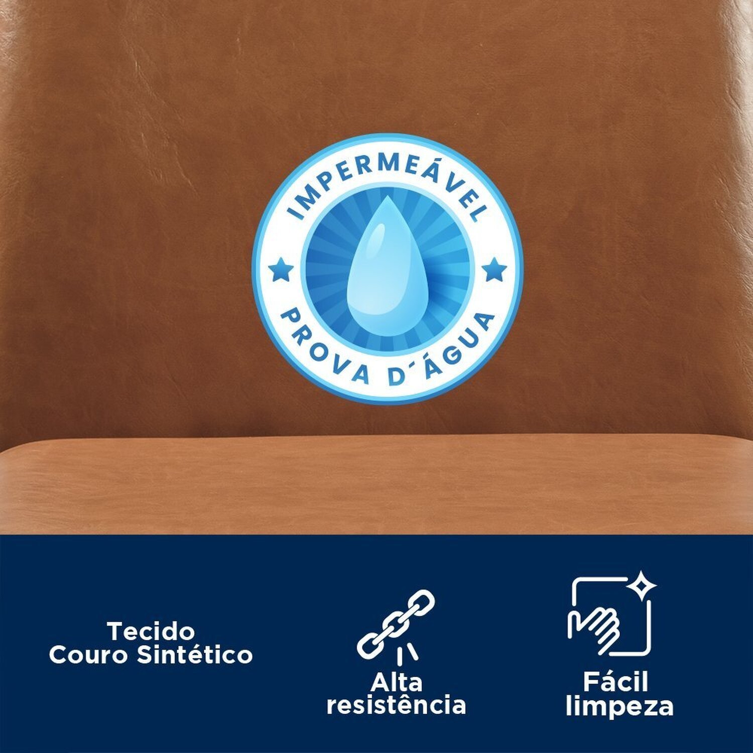 Kit 2 Cadeiras Couro Sintético e Pés em Madeira Maciça Isa | MadeiraMadeira