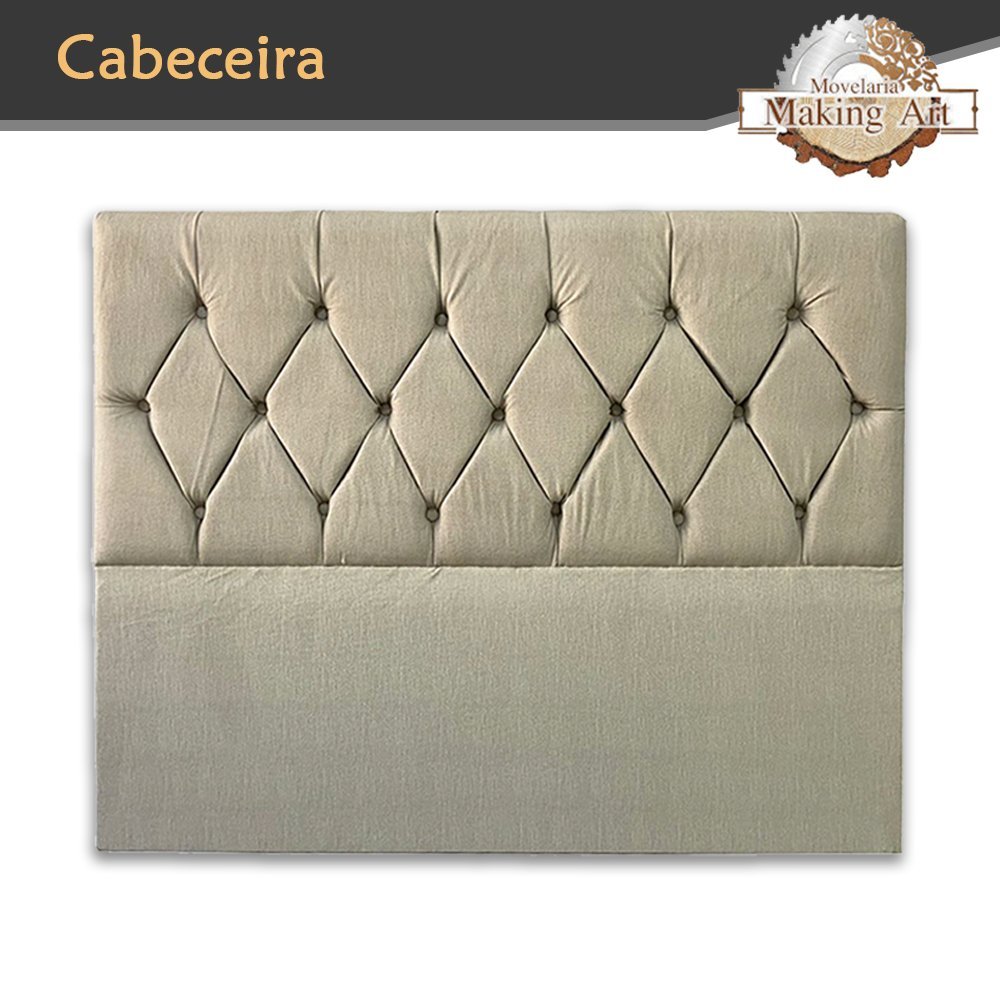 Kit Cabeceira King + Recamier Baú Sapateira 195cm HIDRA Linho Palha ...