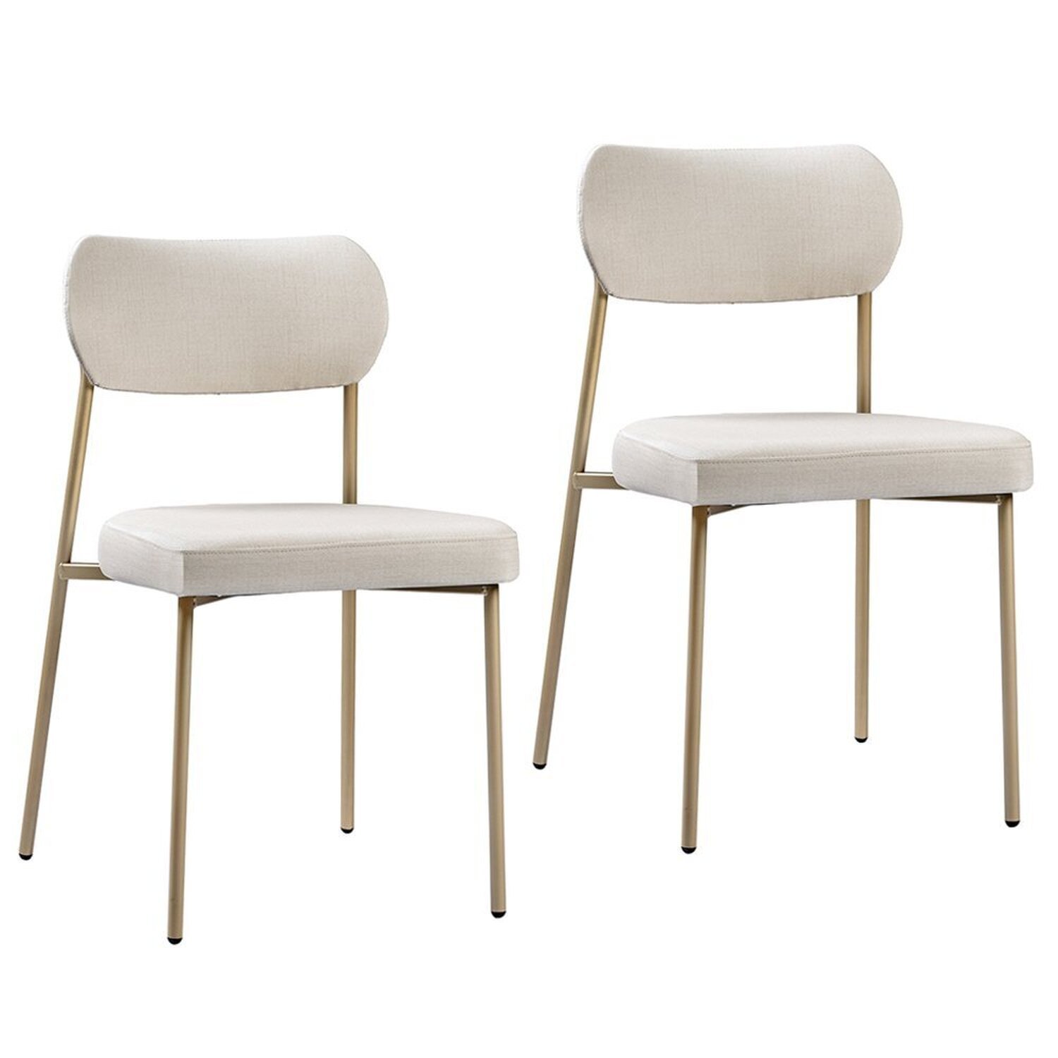 Kit 2 Cadeiras Sala de Jantar Linho Sintético Design Aço Carbono ...