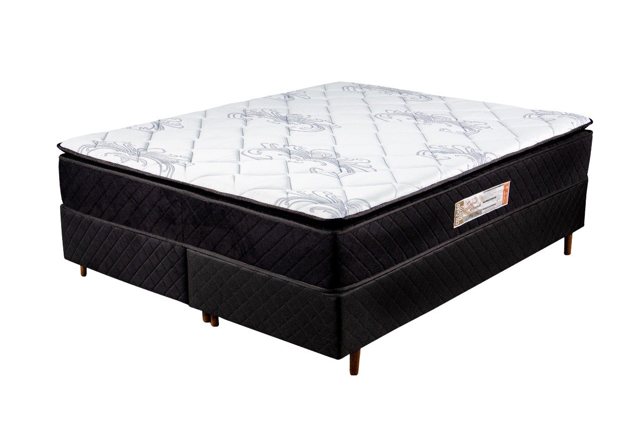 Conjunto Box Casal Queen Atria Plus Semi Ortopédico com Espuma D33 e ...