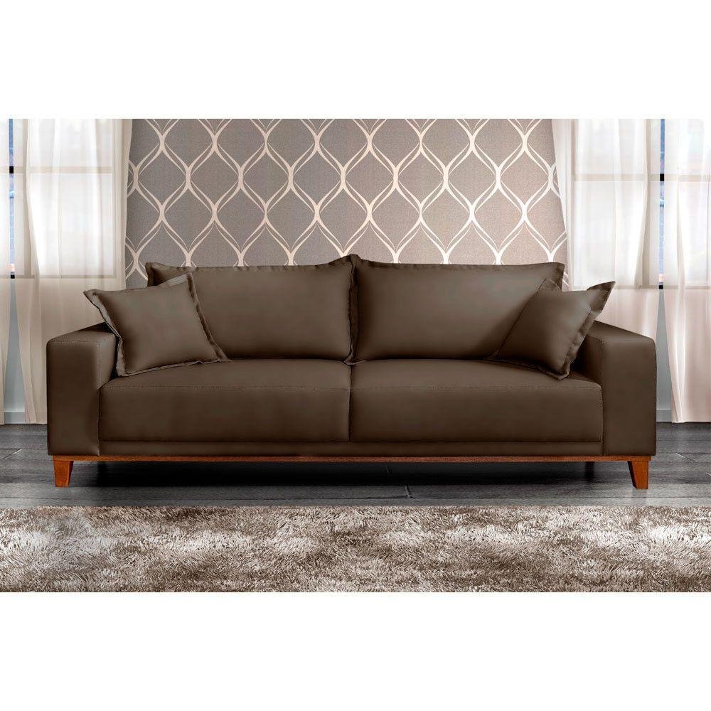 Sofá Fixo Argos 3 Lugares Luxo 180cm Castellar Móbile Chumbo | MadeiraMadeira