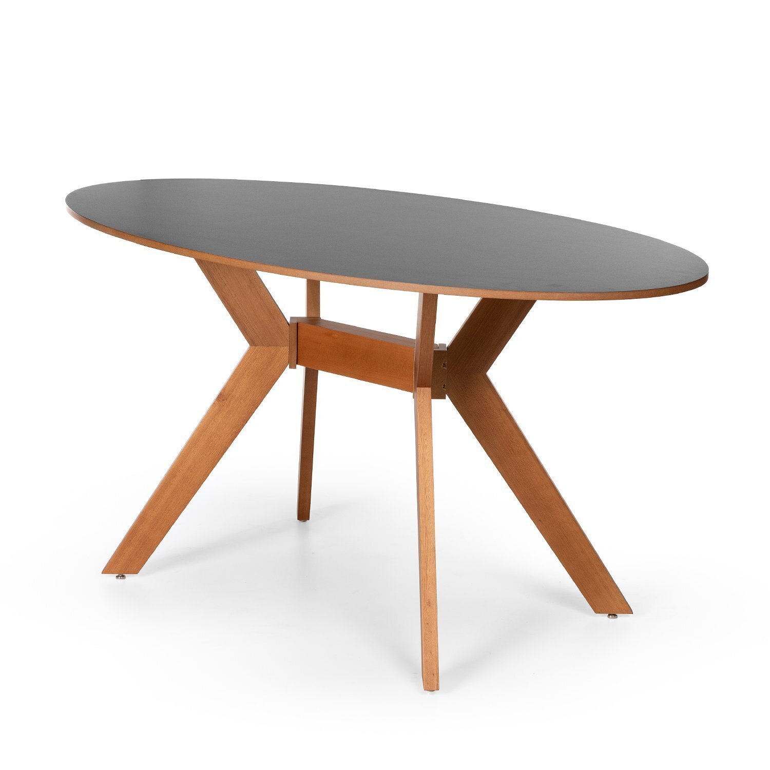 Mesa de Jantar Oval Mai - Tampo de Mdf Bp 15mm de 160 X 90cm Base em ...