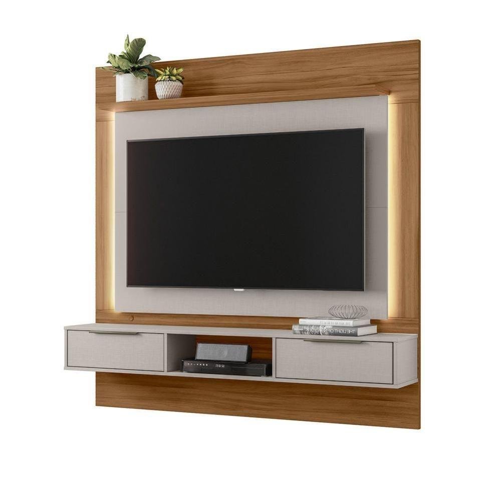 Painel Para Tv Com Suporte Até 58 Polegadas Com Led 1,60m Nobre Freijó ...