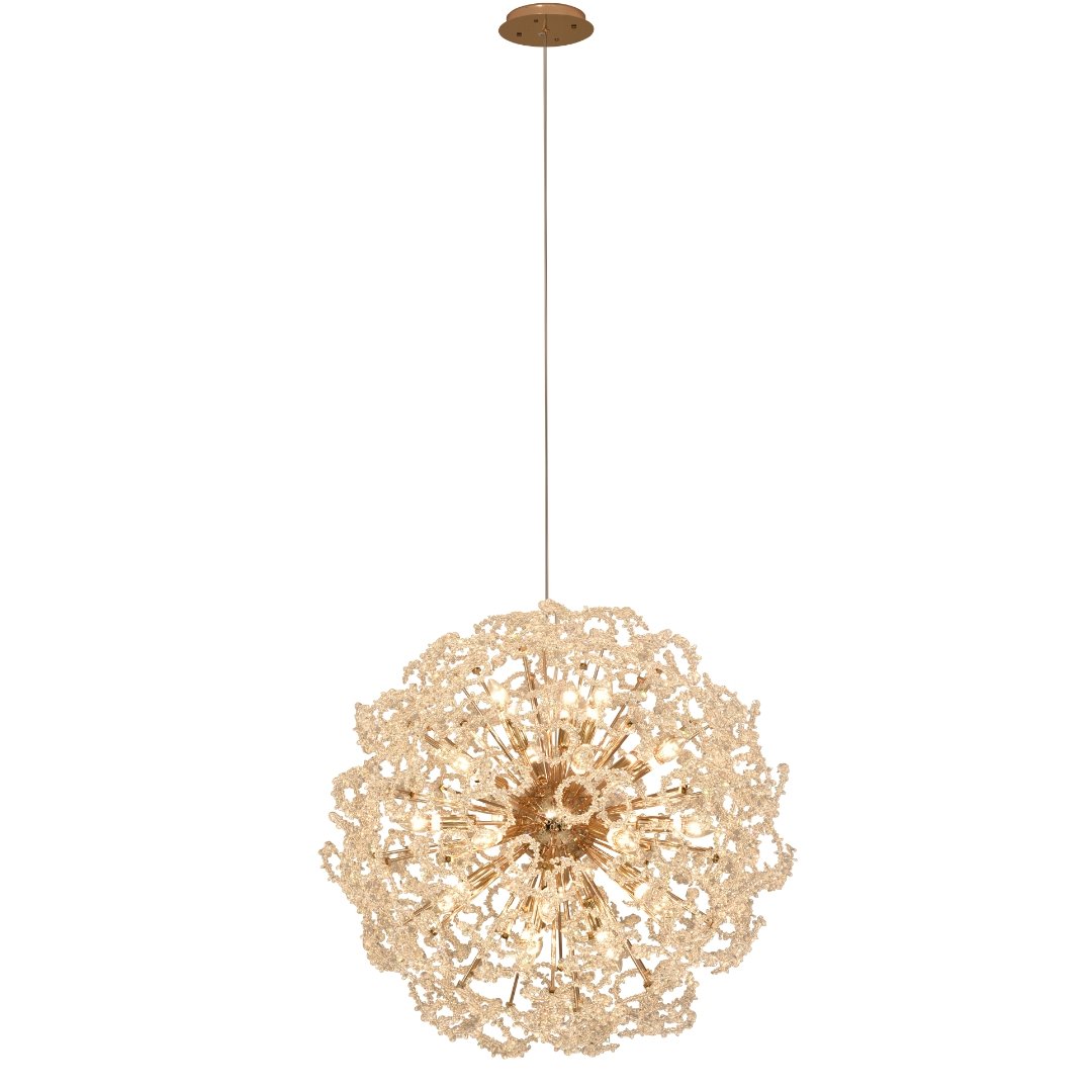 Pendente Circle 60cm E14x16 Cristal+metal Dourado Sindora | MadeiraMadeira