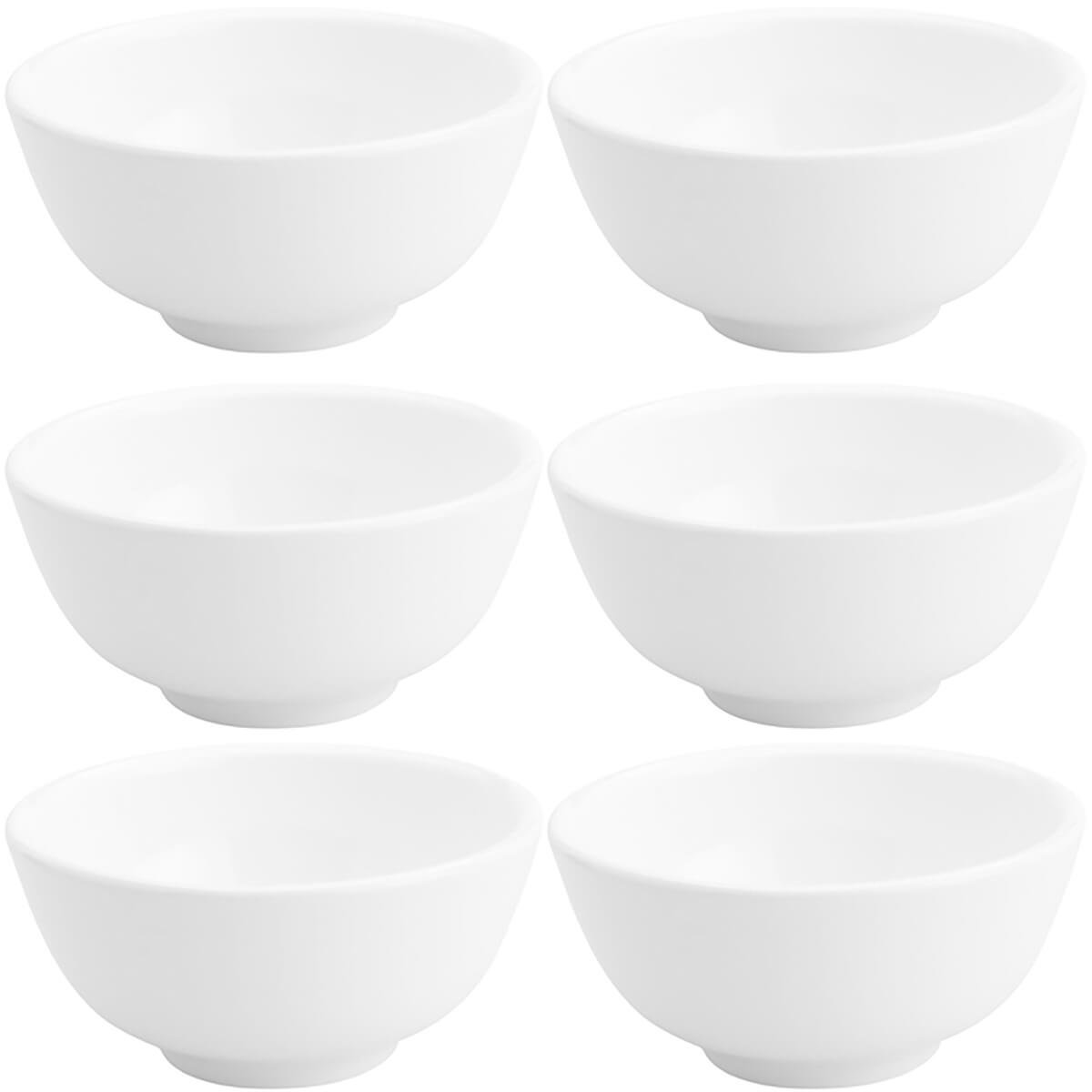 Conjunto de 6 Cumbucas de Porcelana Brancas 200ml Bowls Lyor Clean ...