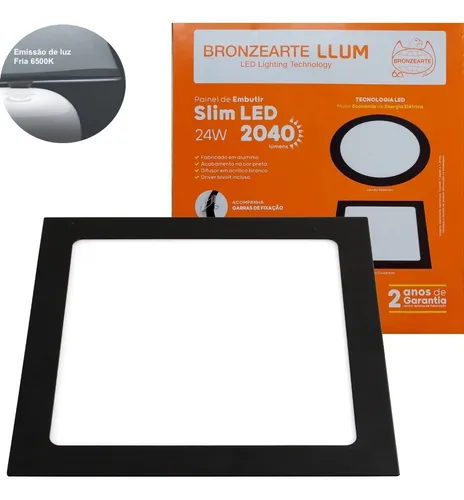 Slim Led 2040 - LLUM Embutir/Slim Branco Quadrado | MadeiraMadeira